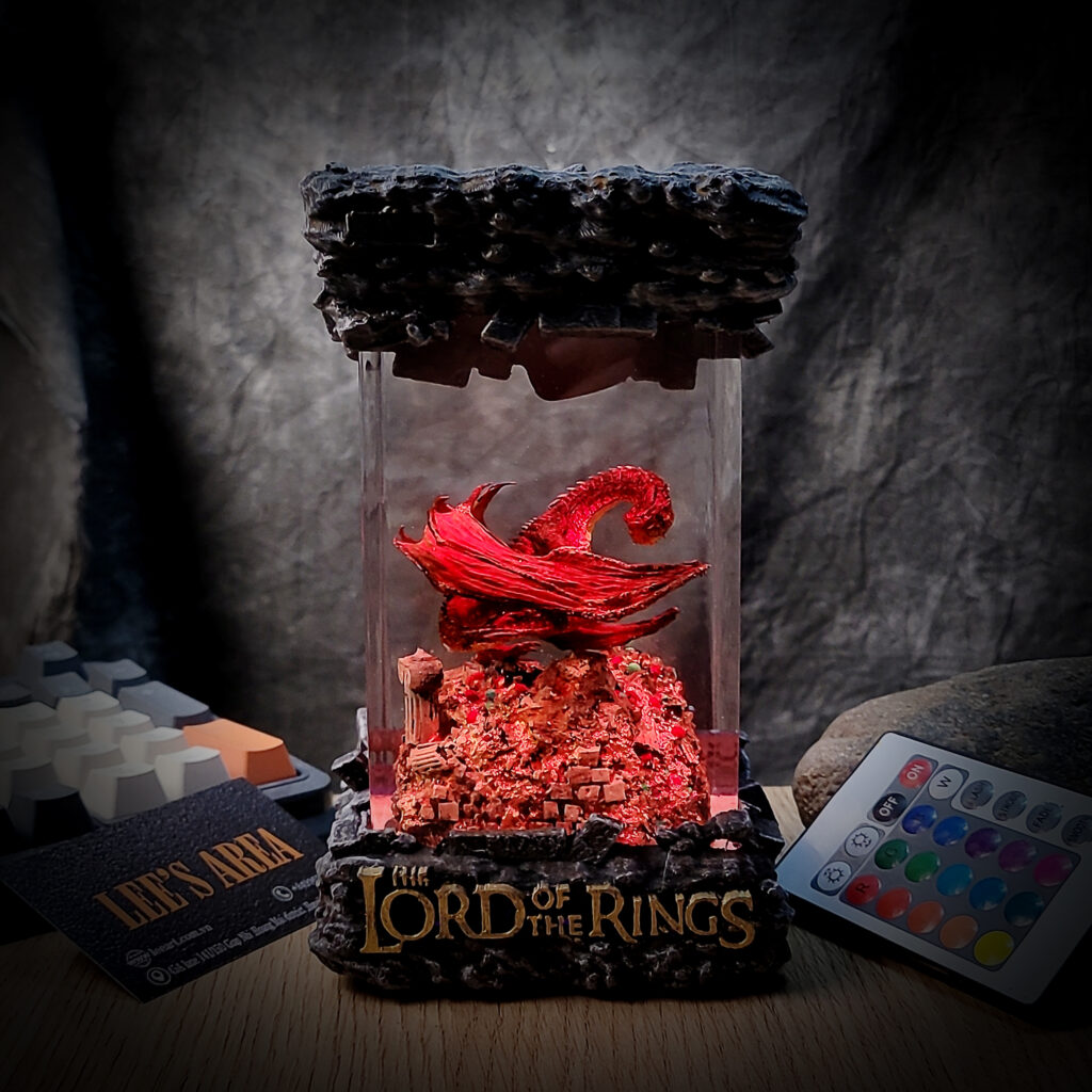 LOTR Fan Art - Lord of the Rings Smaug Resin Lamp - Vietresin