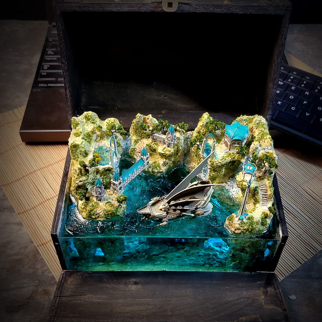 LOTR Fan Art - Elfven Boat Resin Lamp - Vietresin